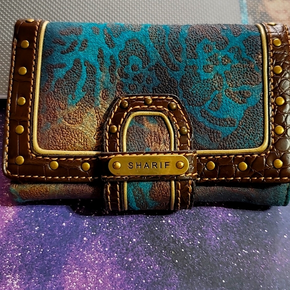 Sharif | Bags | Authentic Sharif Leather Trifold Wallet Boho Design ...